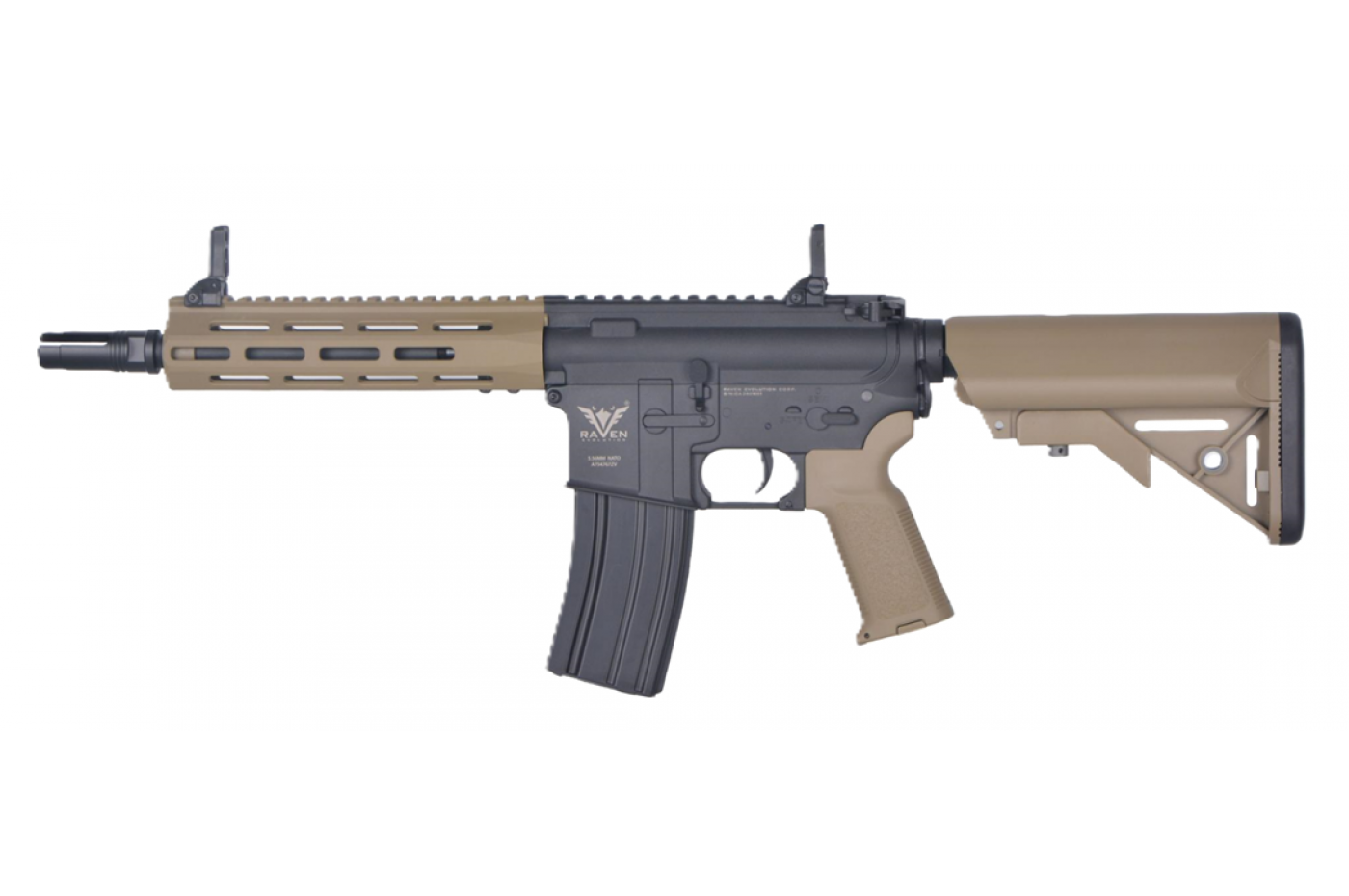 Raven NEO M4 KISMET CQB AEG (Black / Tan) – BlackBlitz Airsoft